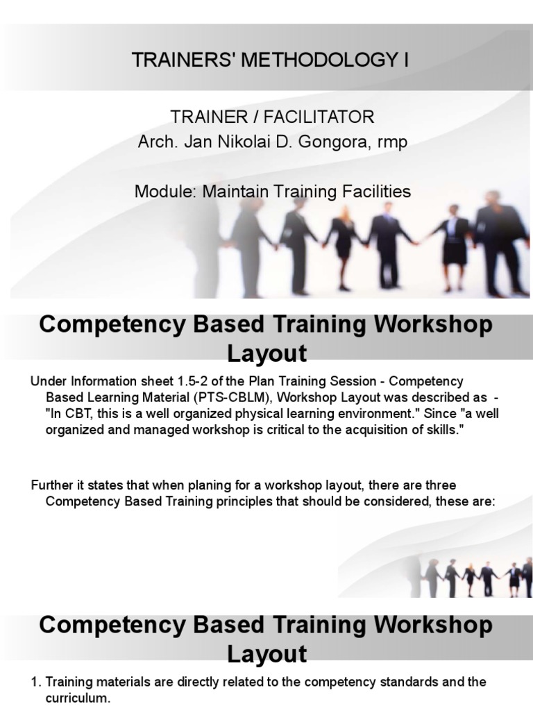 Trainers' Methodology I: Trainer / Facilitator Arch. Jan Nikolai D. Gongora, RMP Module ...