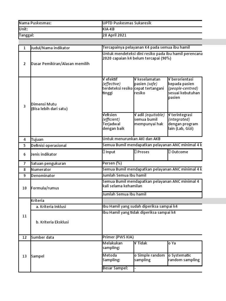 Kamus Indikator KIA-KB | PDF | Sains & Matematika