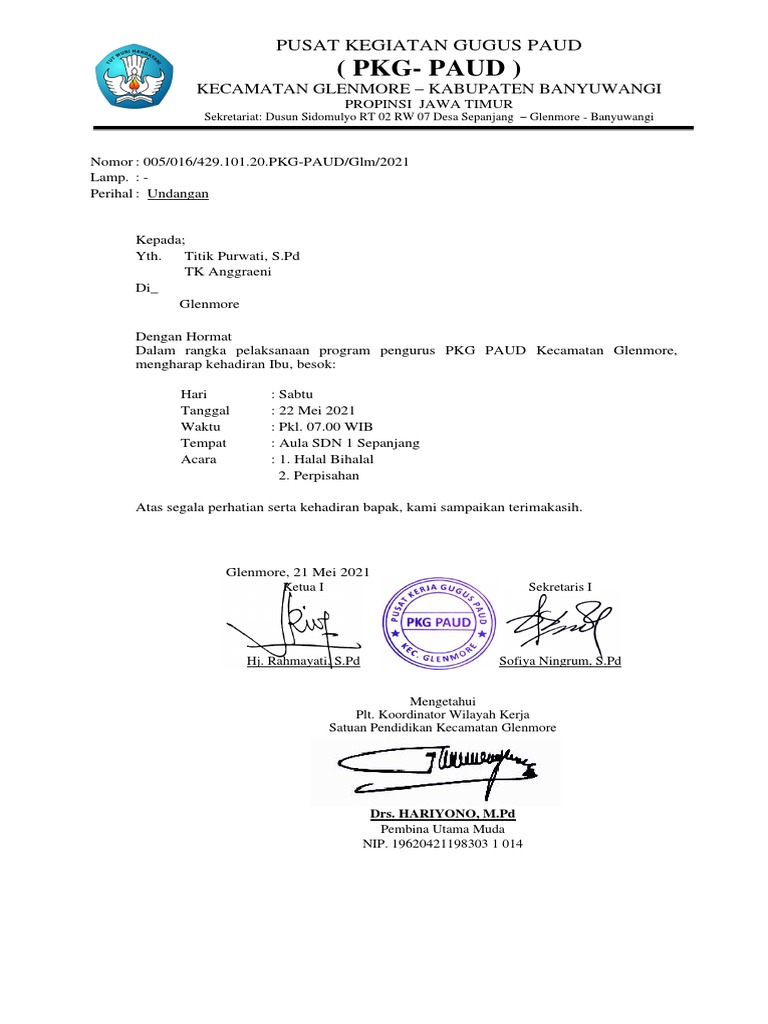 Undangan PKG Bu Titik-Dikonversi | PDF