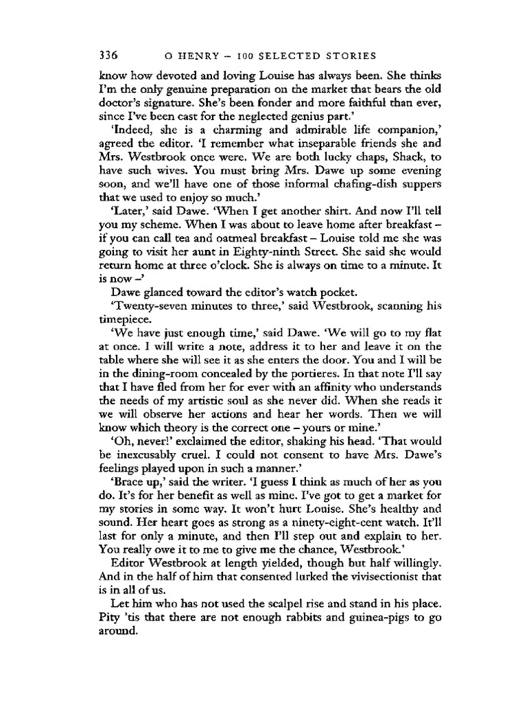 O. Henry's 100 Selected Stories | PDF | Mystery, Thriller & Crime ...