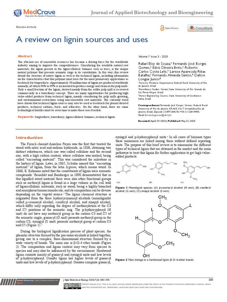 A Review On Lignin Sources and Uses: Journal of Applied Biotechnology ...