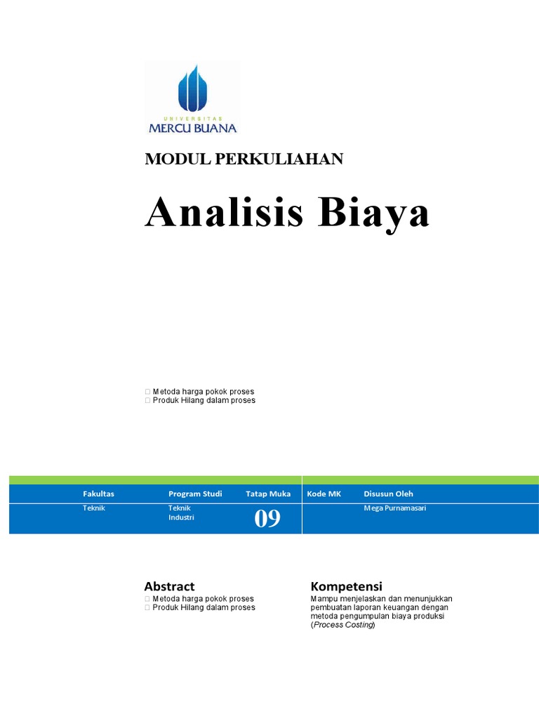 Modul 09-Analisis Biaya | PDF