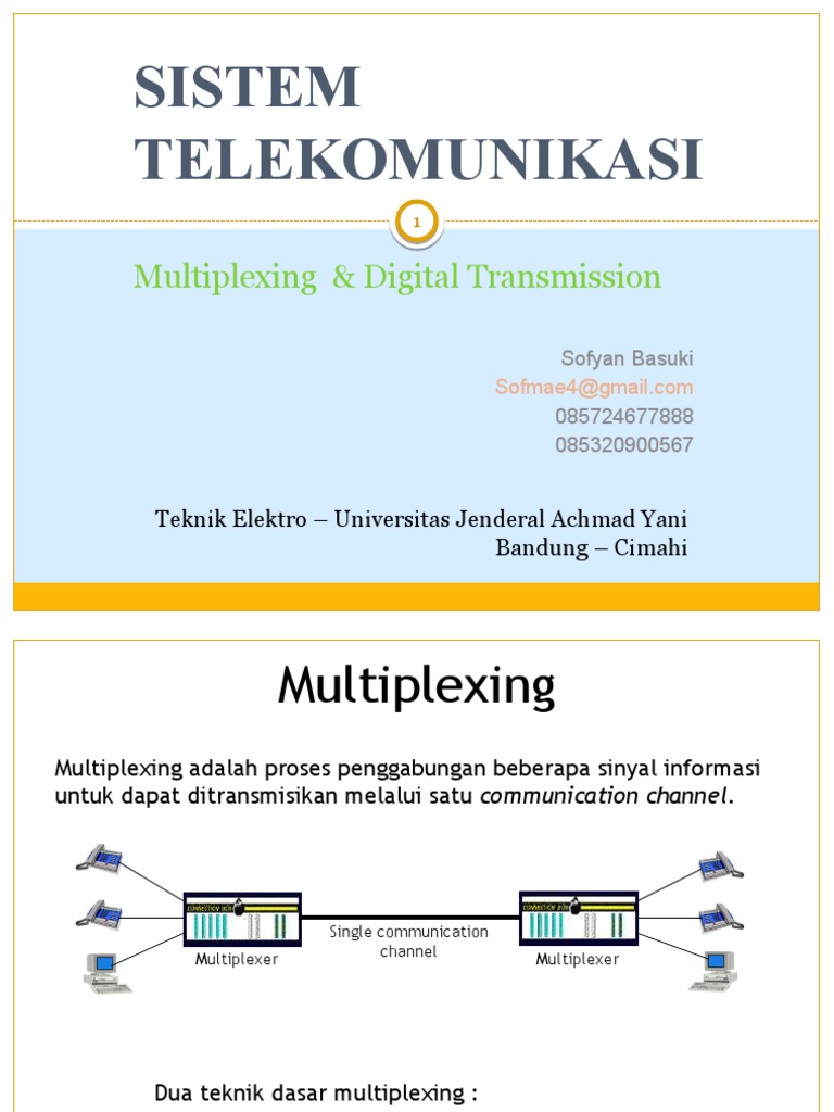 Teknik Multiplexing dalam Telekomunikasi | PDF