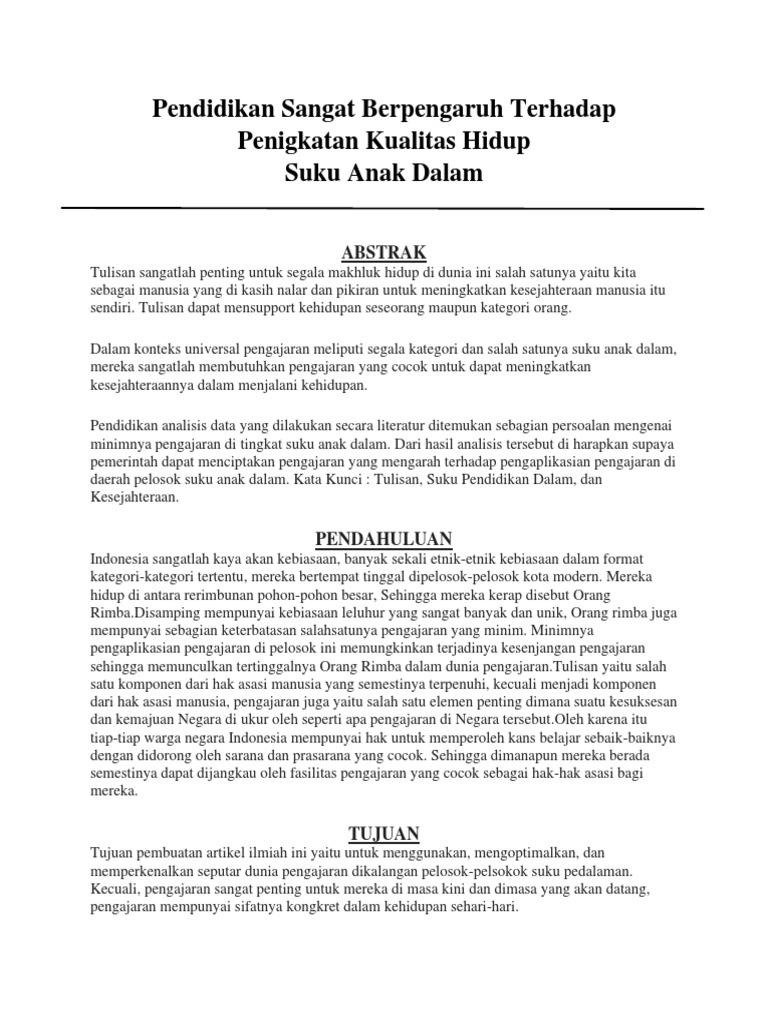 Artikel Ilmiah Tentang Pendidikan | PDF