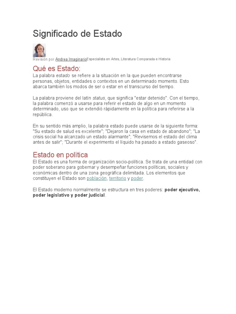 Definición y significado de Estado | PDF