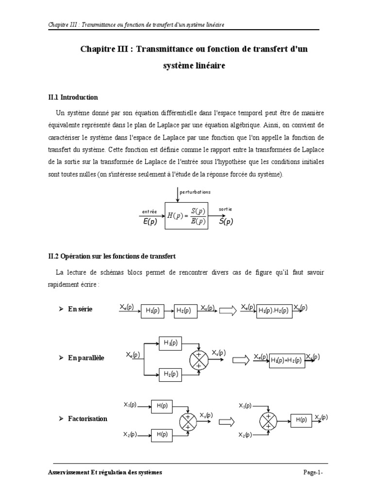 Fonction de transfert et transmittance | PDF | Transformation de ...