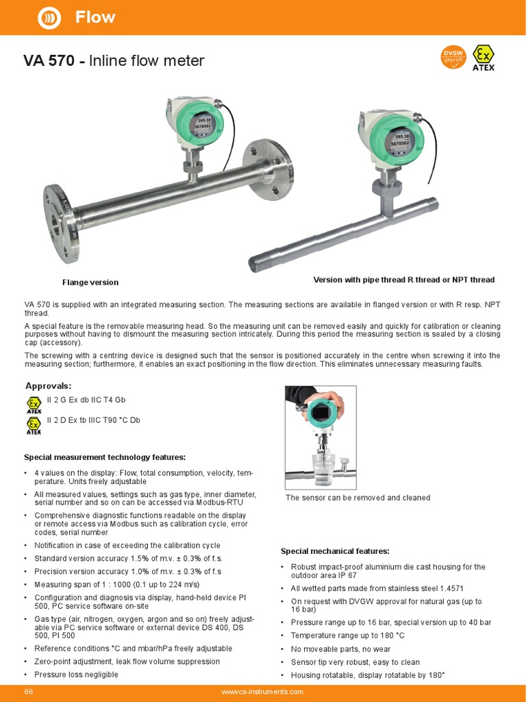 Data Sheet VA570 en | PDF | Flow Measurement | Nitrous Oxide