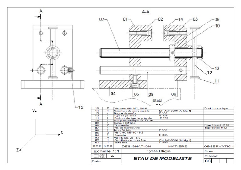 Dessin D'ensemble Etau de Modeliste | PDF
