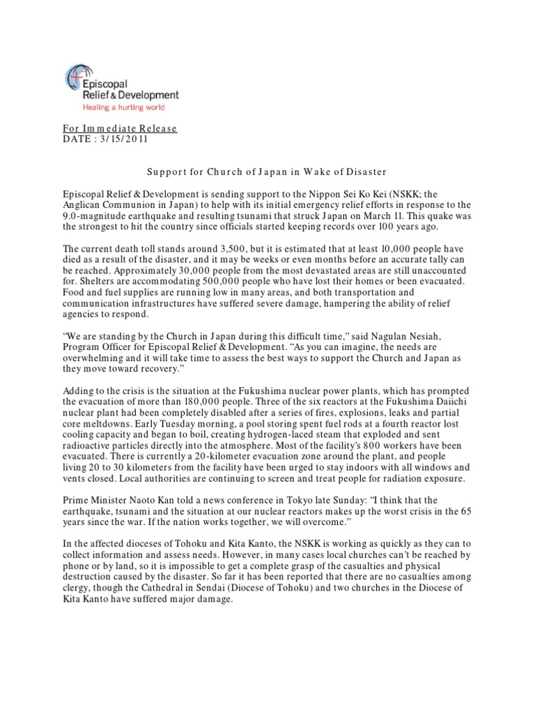 ERD Japan | PDF | Timeline Of The Fukushima Daiichi Nuclear Disaster ...