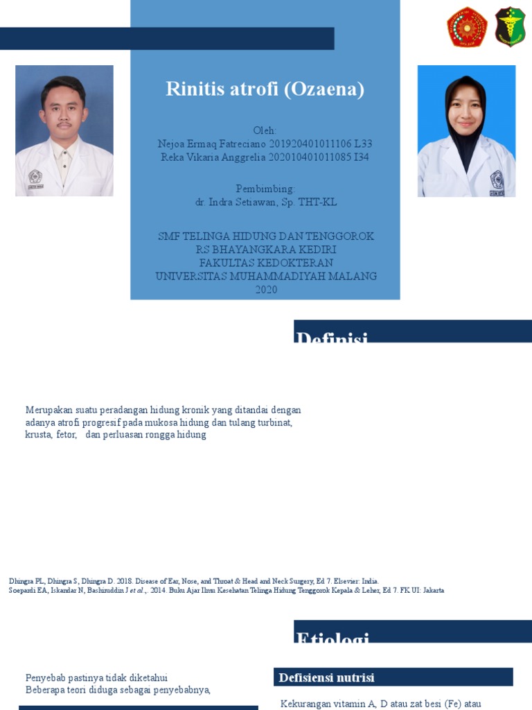 (Stase THT) Rhinitis Atrofi (Presentasi) | PDF | Sains & Matematika