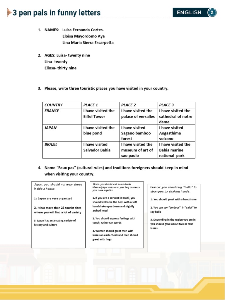 Pen Pal Application Form | PDF | English Language | Linguistics