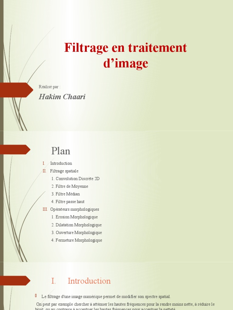 Filtrage d'Images : Techniques et Méthodes | PDF | Filtre (électronique ...