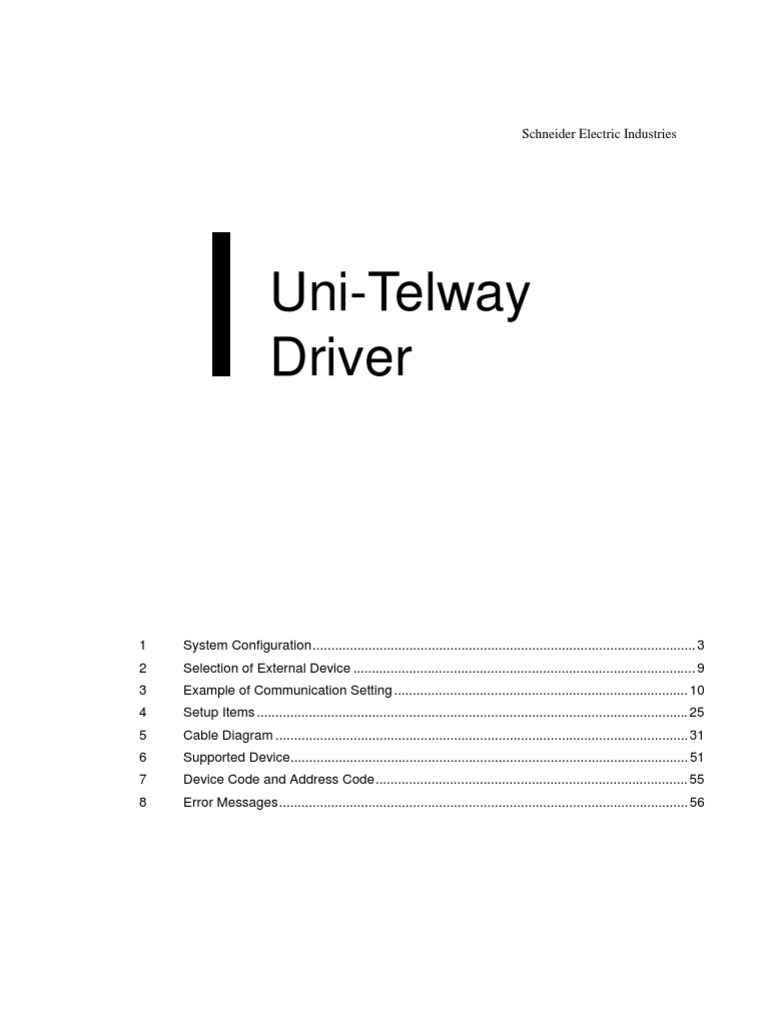 Unitelway | PDF | Programmable Logic Controller | Computer Hardware