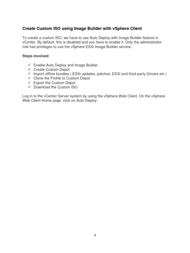 Create Custom ISO Using Image Builder With Vsphere Client | PDF ...