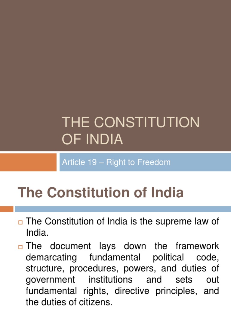 Article 19 - Right To Freedom | PDF | Political Science | Applied Ethics