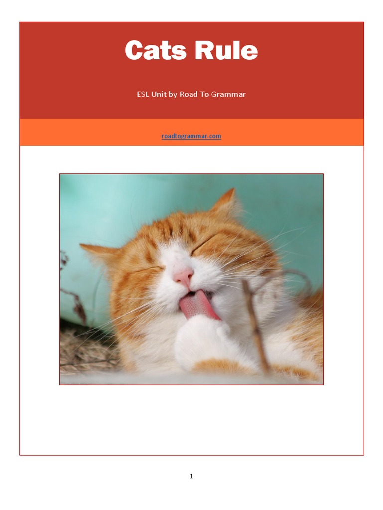 Cats Rule: ESL Unit by Road To Grammar | PDF | Pet