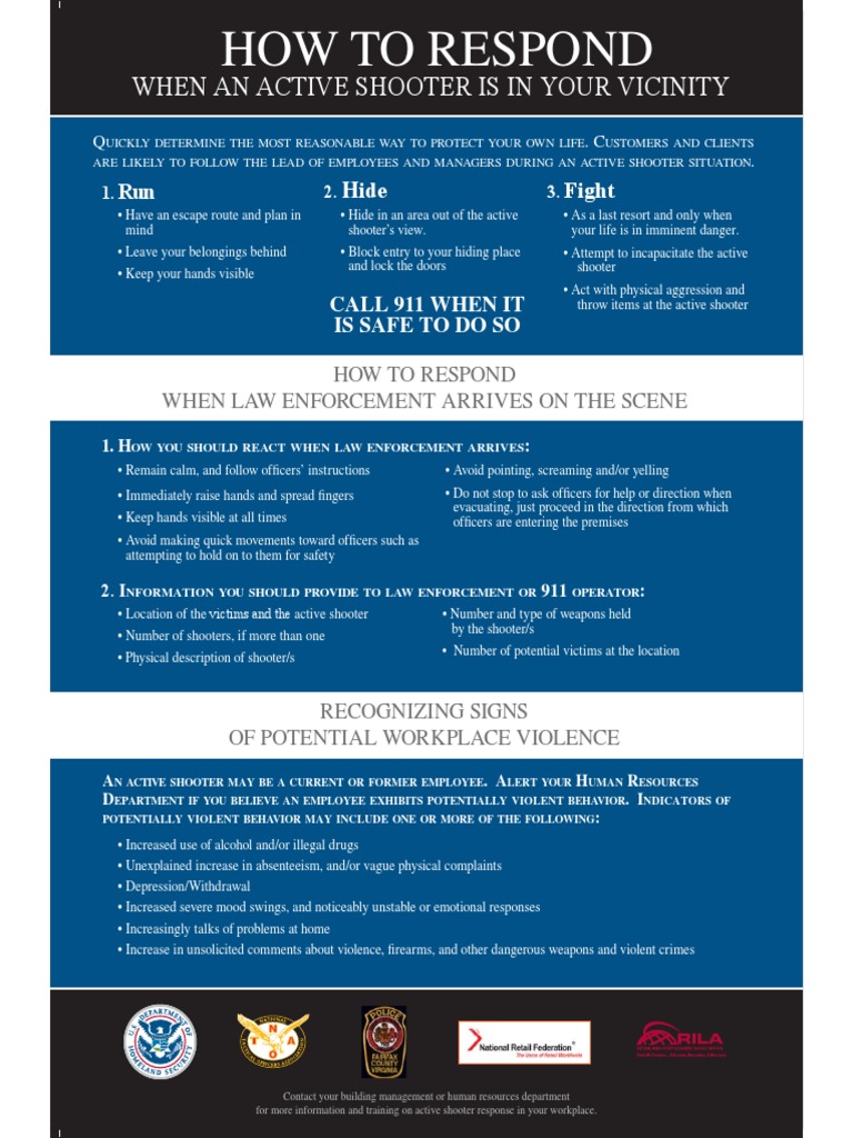 Active Shooter Poster 2017 508 | PDF | Violence | Aggression