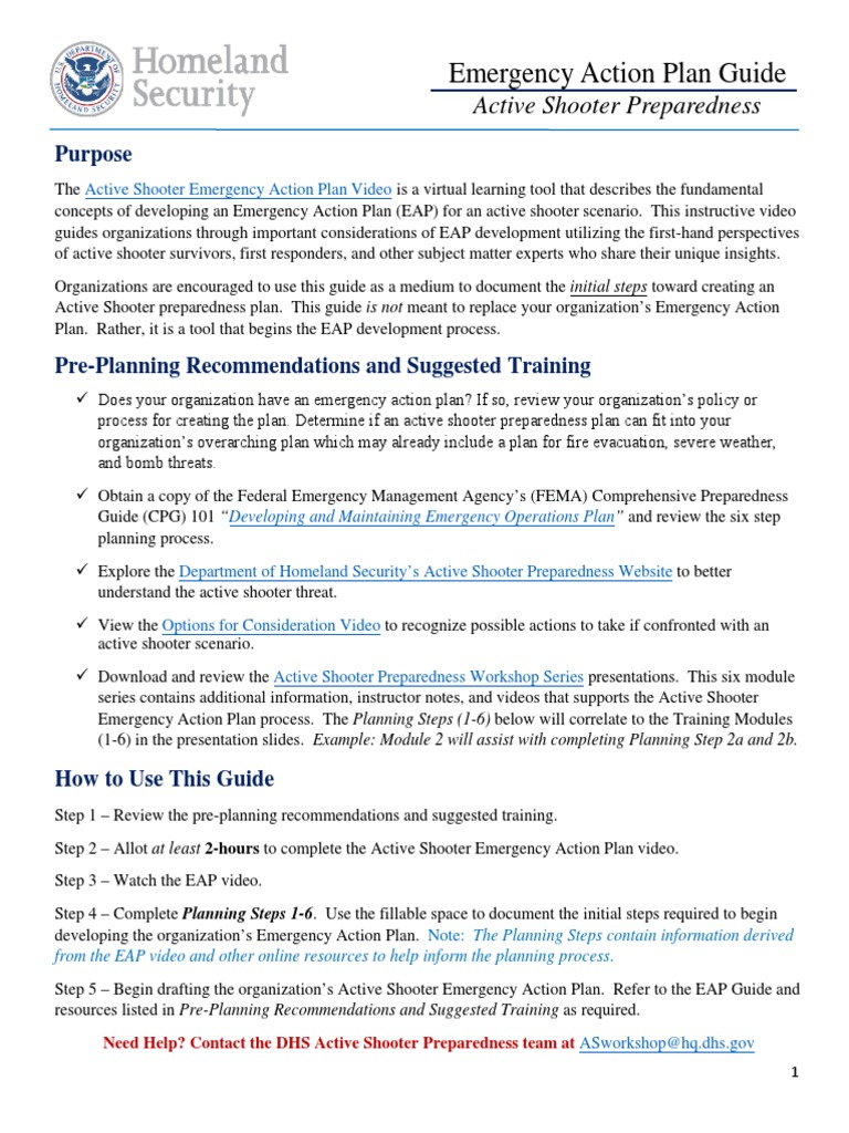 Active Shooter Emergency Action Plan 112017 508v2 | PDF | Violence ...