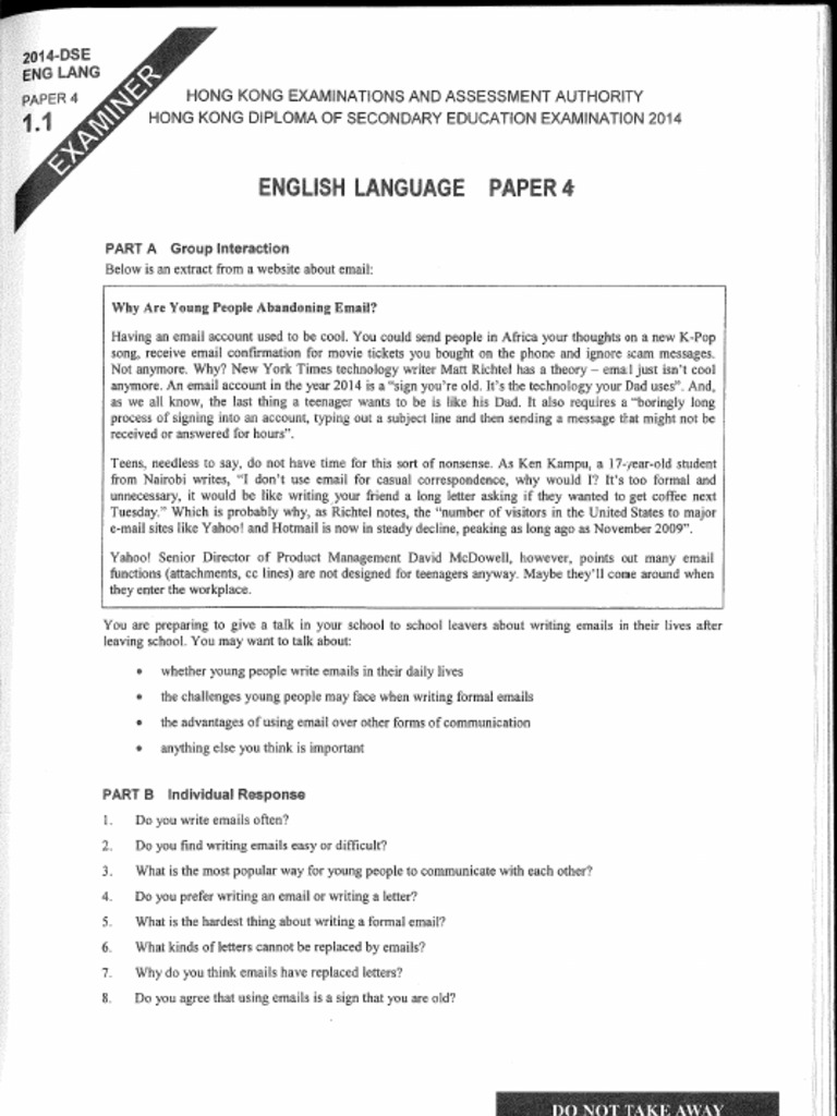 2014 English P4 Speaking | PDF