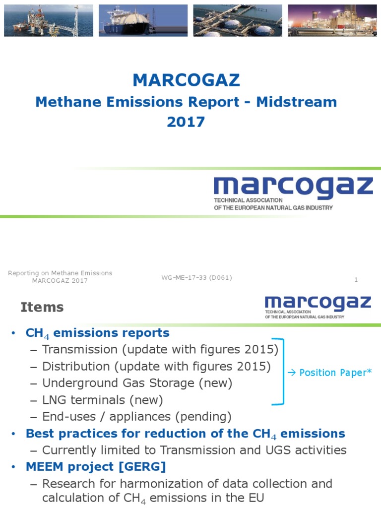 Marcogaz: Methane Emissions Report - Midstream 2017 | PDF | Methane ...