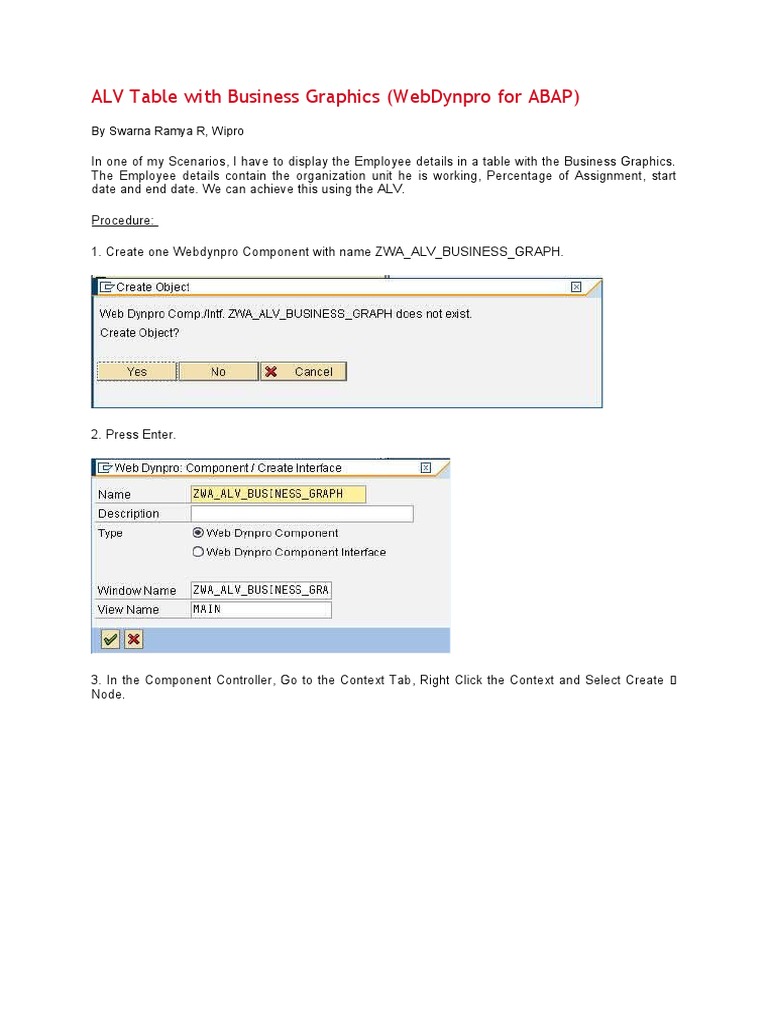 ALV Table With Business Graphics (WebDynpro For ABAP) | PDF | Graphical User Interfaces ...
