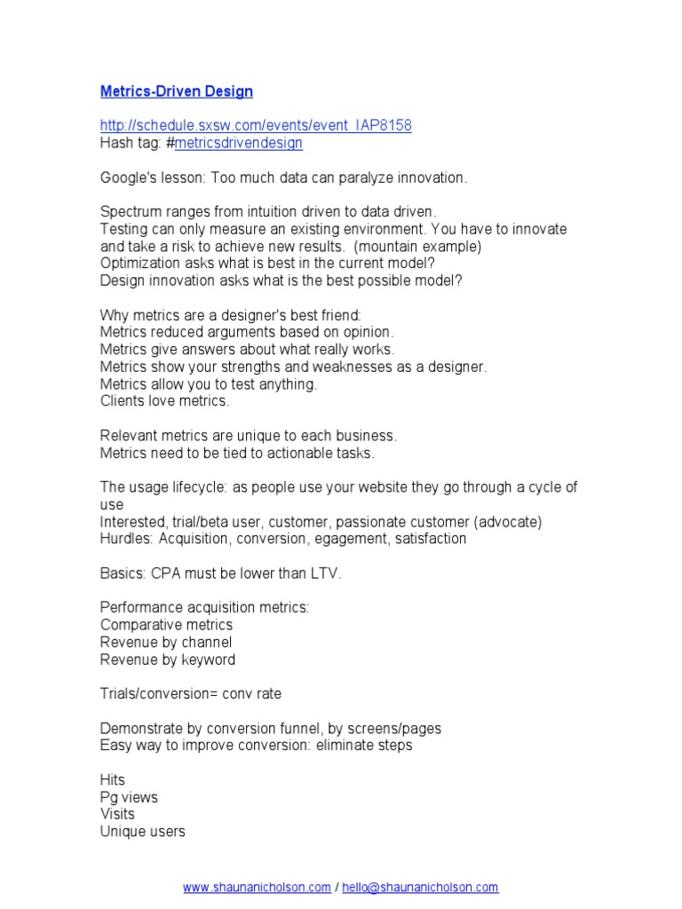 Metrics-Driven Design | PDF