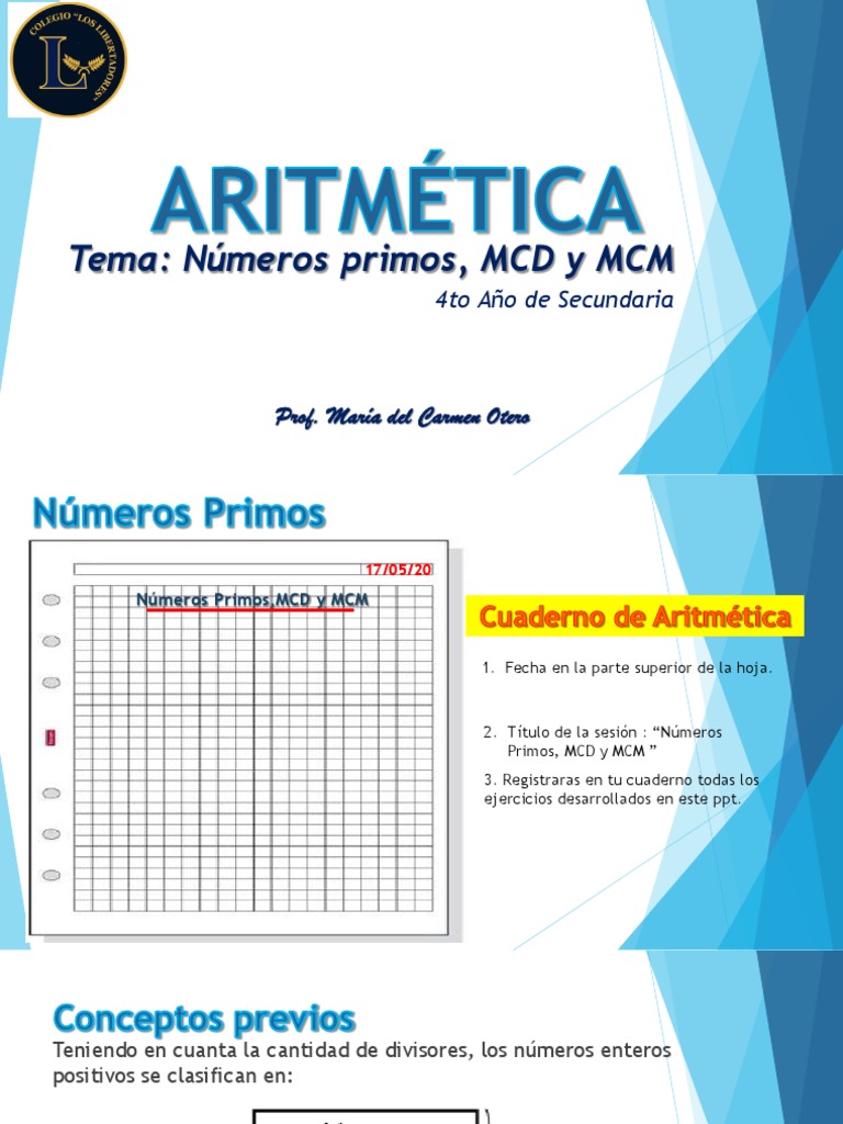 Números Primos y MCD/MCM | PDF | Número primo | Matemáticas discretas