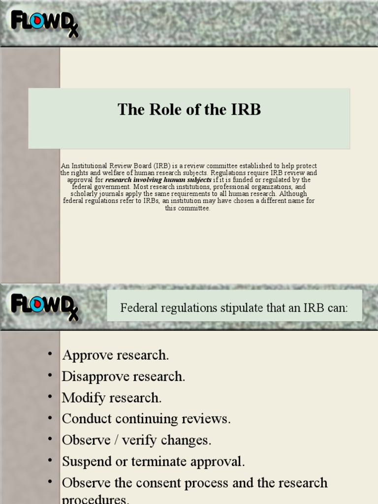 The Role of The IRB | Download Free PDF | Institutional Review Board ...
