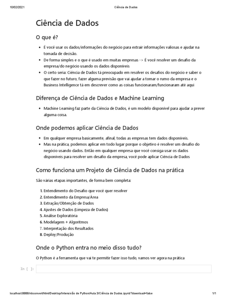 Apostila Aula 3 - Intensivão de Python | PDF | Ciência de Dados ...