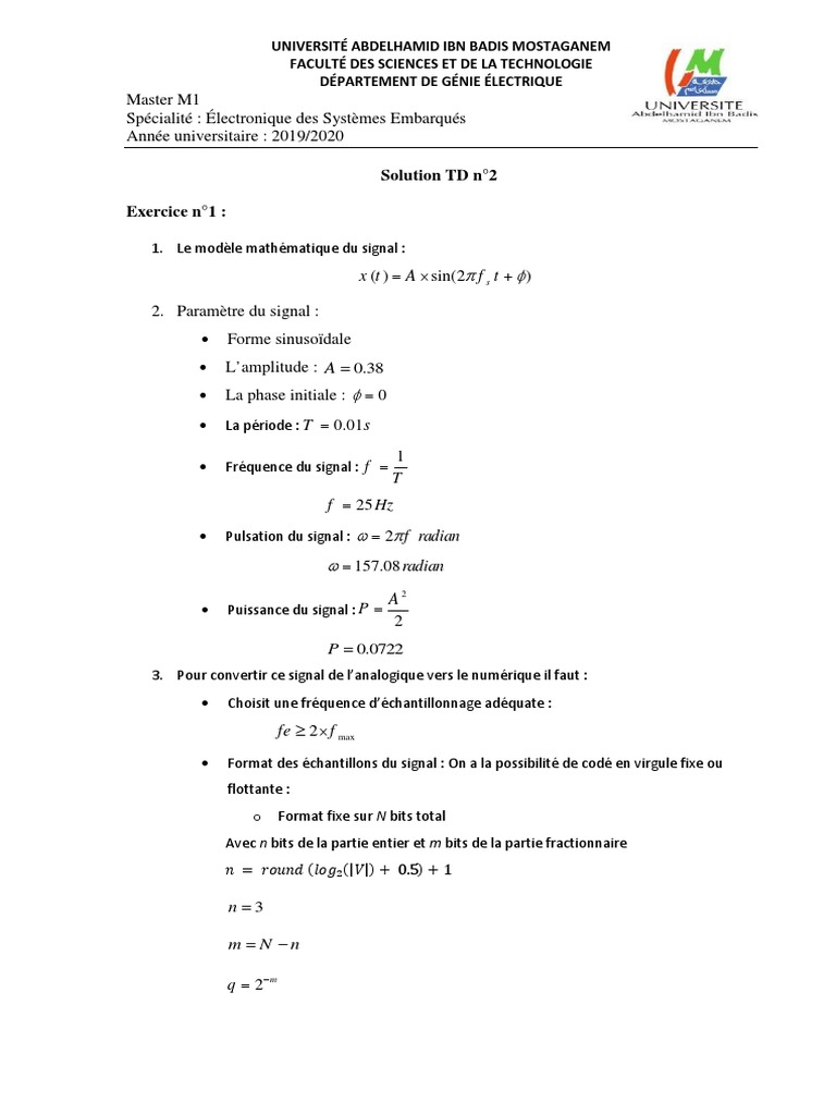 solution-TD N°2 | PDF