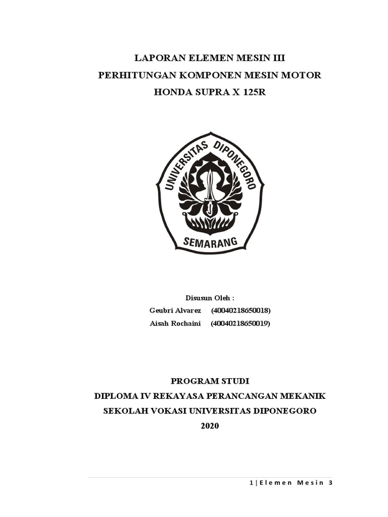 Laporan Elemen Mesin 3 Fixx | PDF