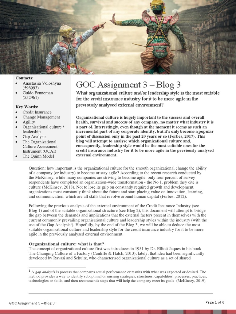 GOC Assignment 3 | PDF | Organizational Culture | Leadership