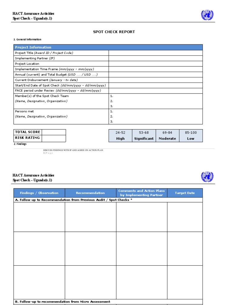 Financial Spot Check - Tool Final | PDF | United Nations Development ...