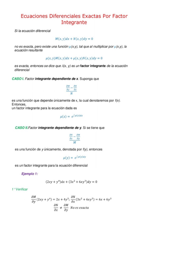 Factor Integrante | PDF