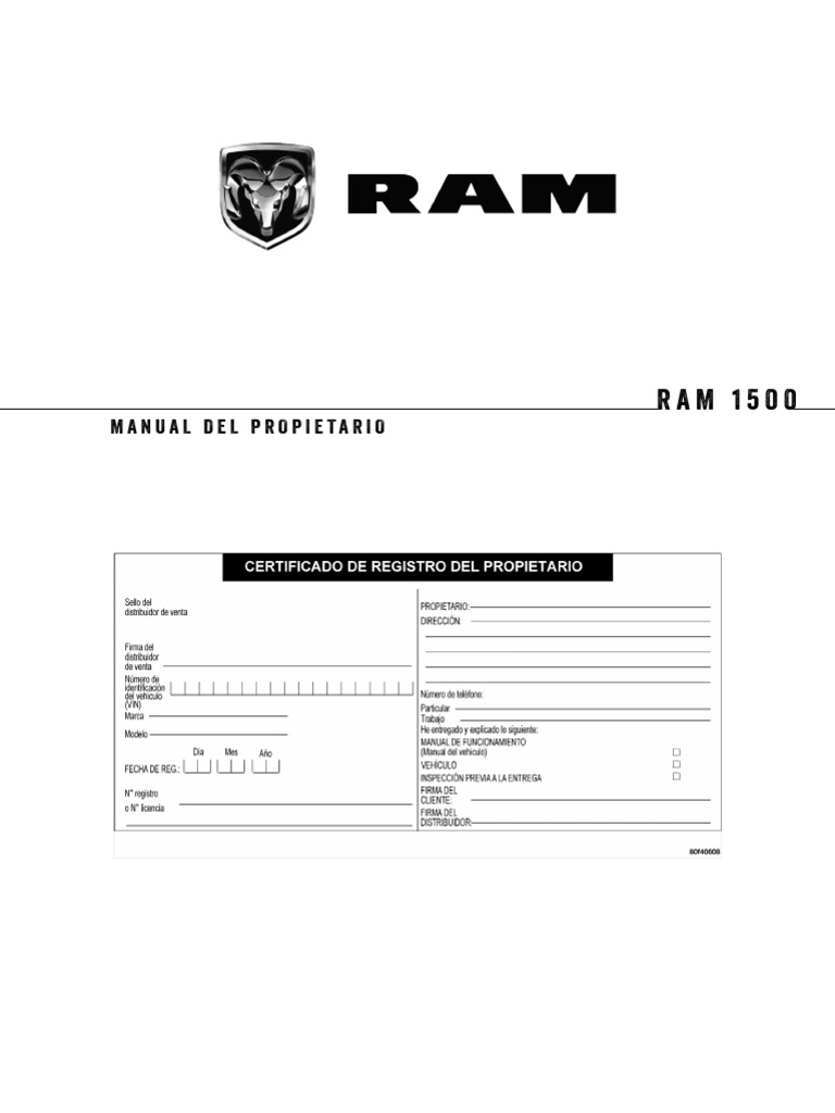 MANUAL RAM 1500 2019 Classic Latin - America OM 1ED | PDF | Bienes ...