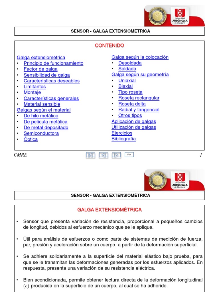Presentacion-Sensor Galga Extensiometrica | PDF | Presión sanguínea ...