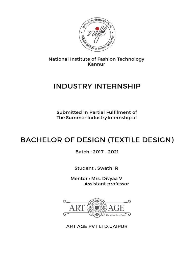 Textile Design Internship Document | Download Free PDF | Embroidery ...