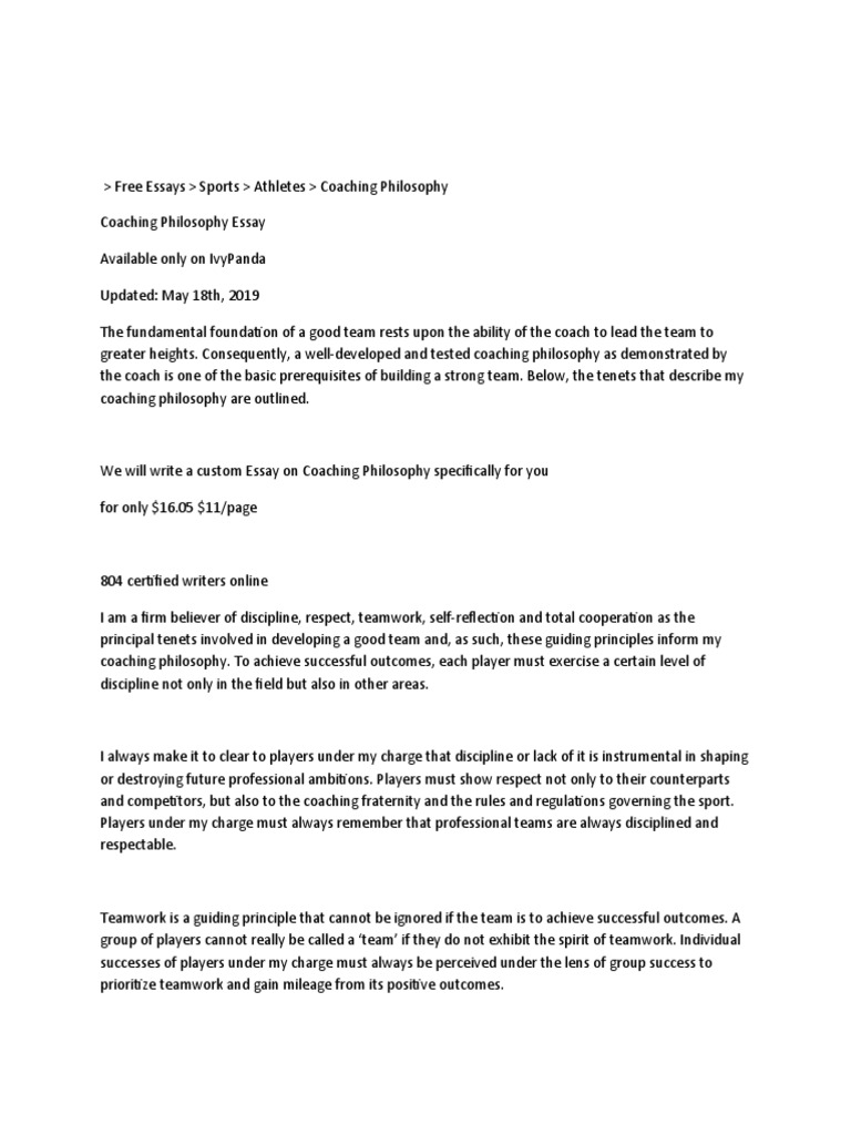 Coaching Philosophy Free Essays - S-WPS Office | PDF | Essays | Mentorship