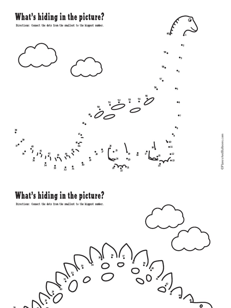 Dinosaur Dot To Dot Printable | PDF