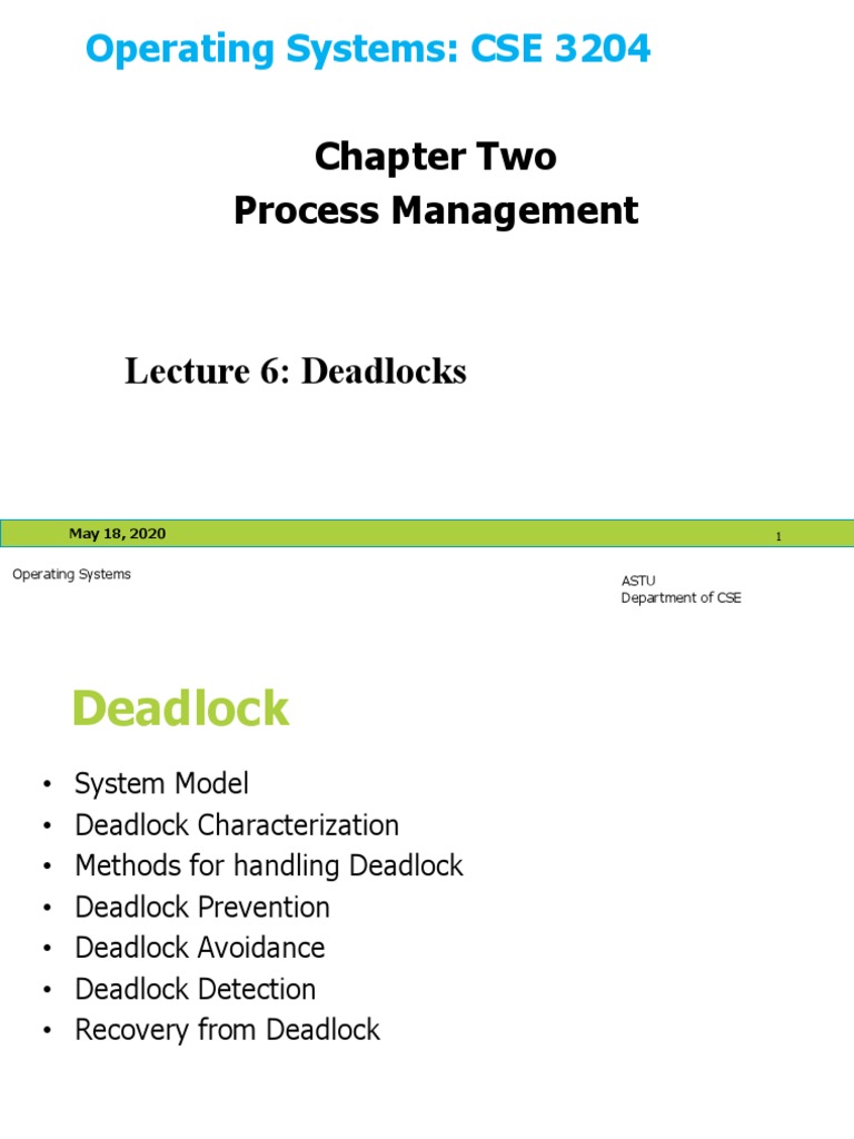 Chapter Two Process Management: Operating Systems: CSE 3204 | PDF ...