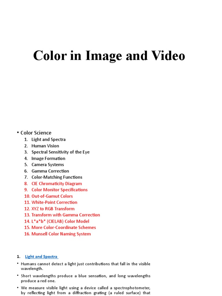 6.color in Image and Video | PDF | Rgb Color Model | Color