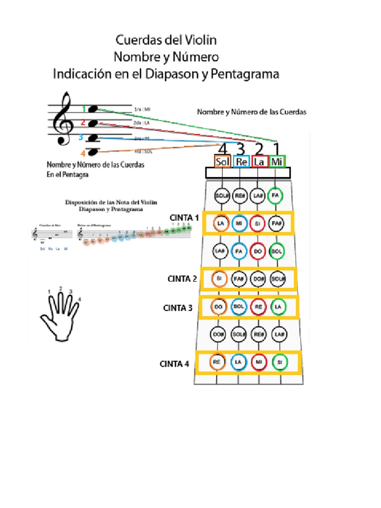 Posiciones en El Violin y Pentagrama | PDF
