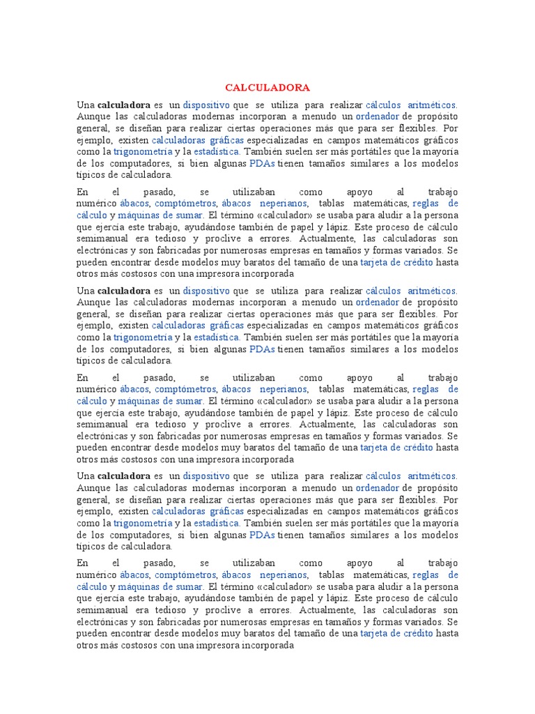 CALCULADORA | PDF | Calculadora | Asistente personal digital