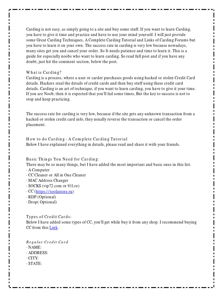 A Complete Carding Tutorial For Beginners | PDF | Credit Card ...