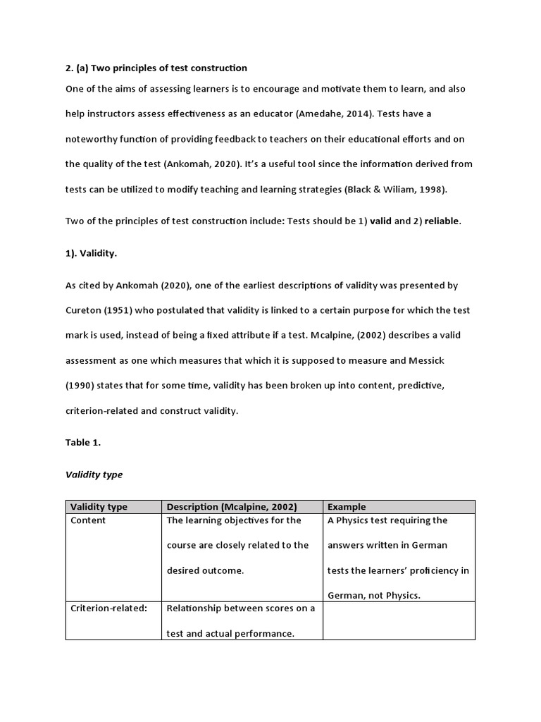 Principles of Test Construction Explained | PDF | Educational ...