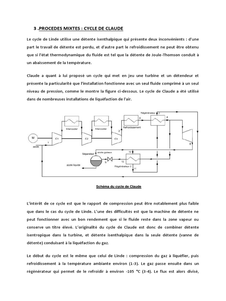 Cycle de Claude : Liquéfaction de l'air | PDF