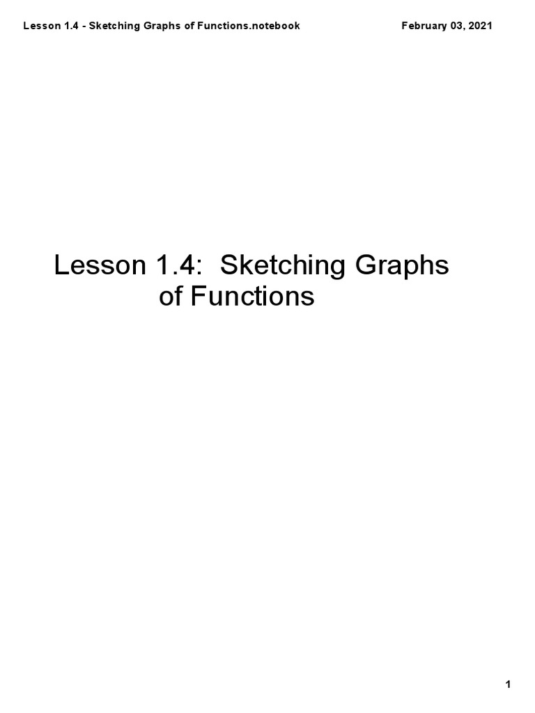 Lesson 1.4 - Sketching Graphs of Functions | PDF