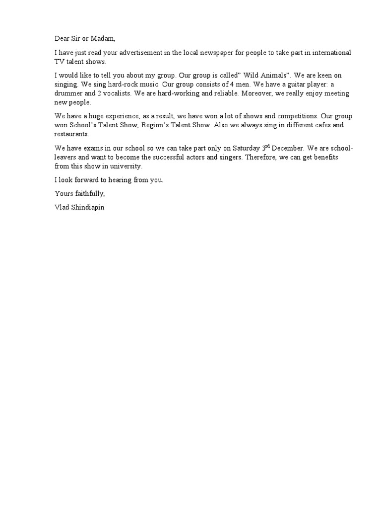 Dear Sir or Madam | PDF