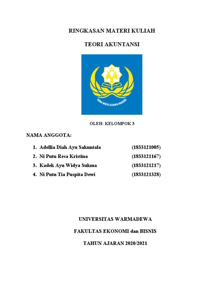 RMK Bab 1 Teori Akuntansi - Kelompok 3 | PDF