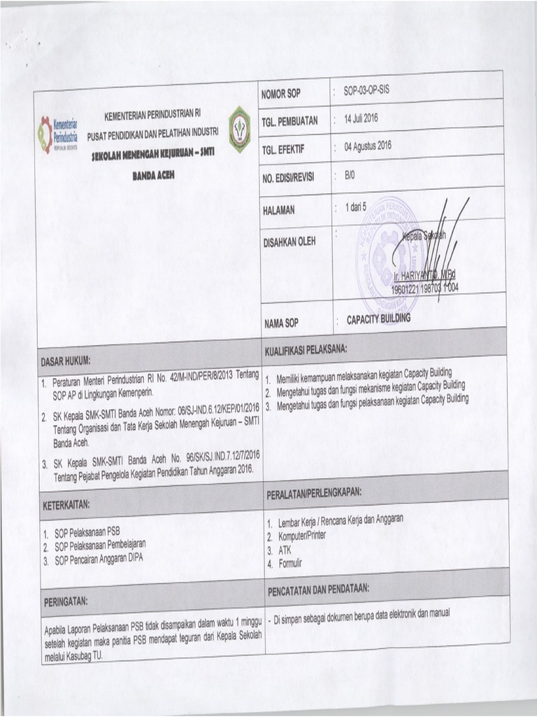 Sis03-Sop Capacity Building | PDF